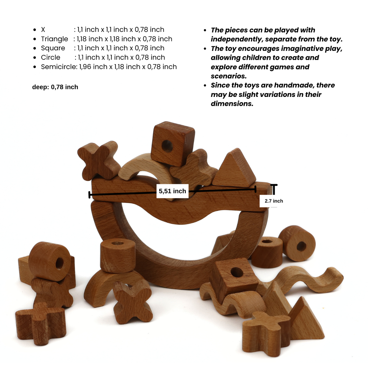 XOX Balance Game – Montessori Wooden Tic Tac Toe Toy – Handmade Natura ...
